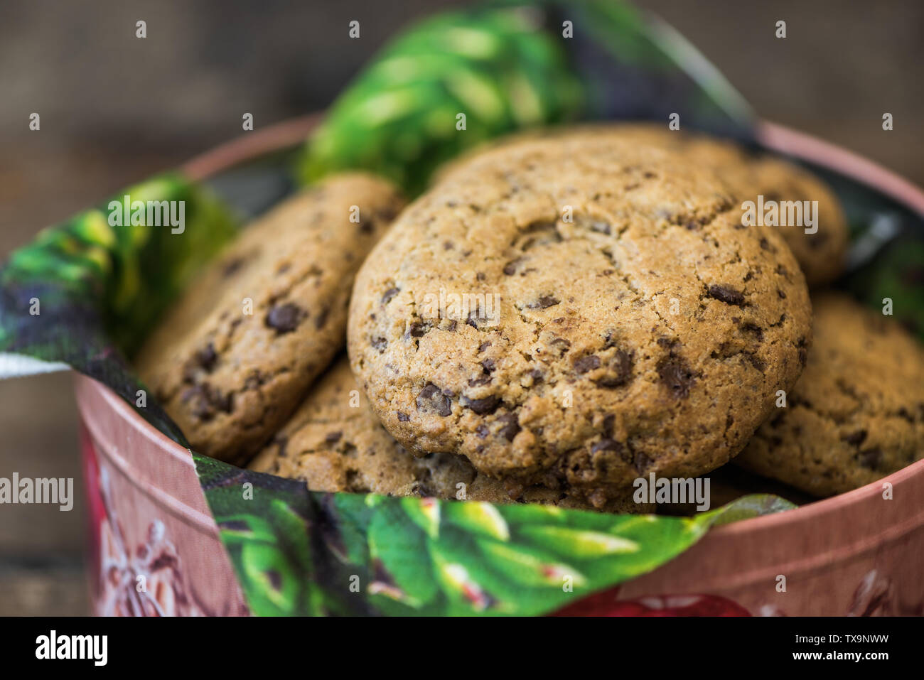 Freshly Baked Cookies or Biscuits in a Bucket Stock Photo - Alamy