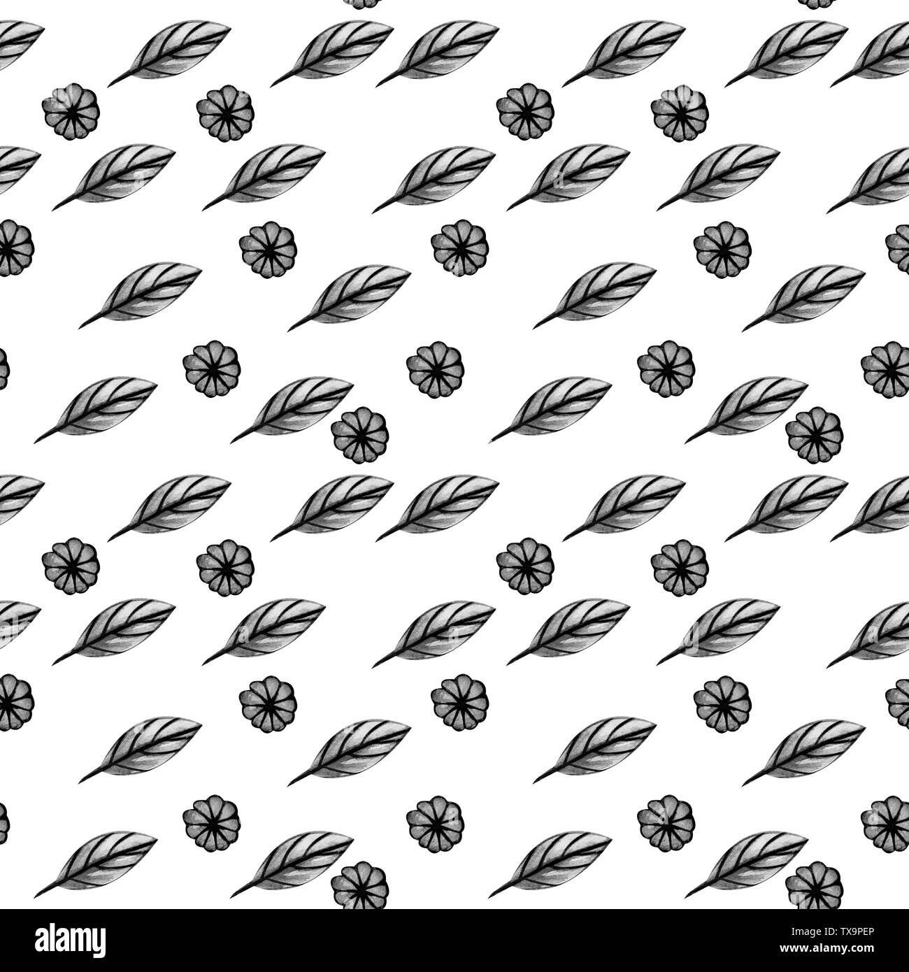 Floral pattern on green Black and White Stock Photos & Images - Alamy