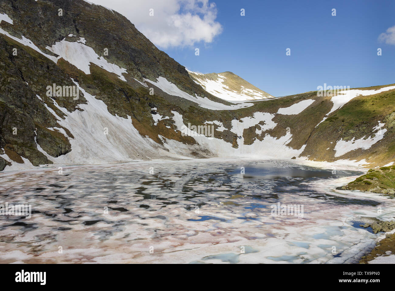 Amazing, vivid colors of broken ice and sapphire blue water of The Eye ...