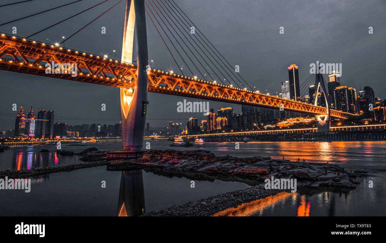 Dongshui Gate Bridge in Chongqing Stock Photo - Alamy
