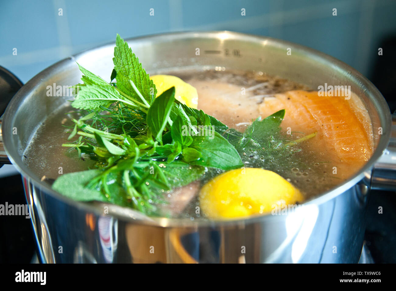 Preparing Fish Stock Stock Photo - Alamy
