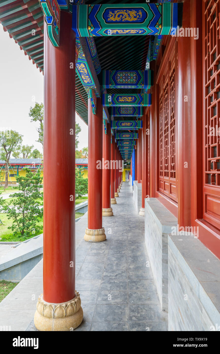 Chinese Corridor in Confucius Temple in Suixi, Guangdong Stock Photo ...
