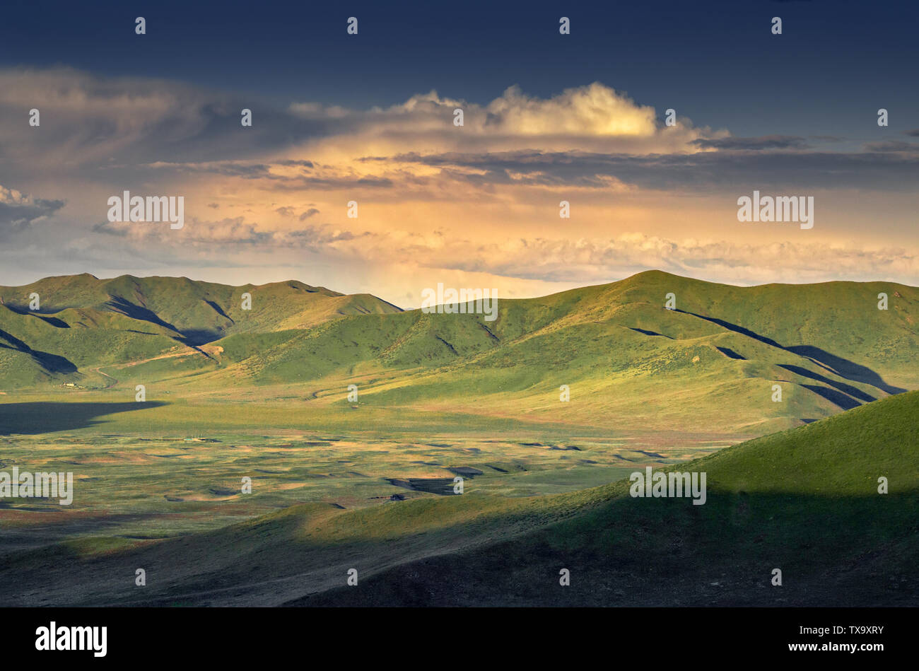 Rivers on the prairie sunset Stock Photo - Alamy