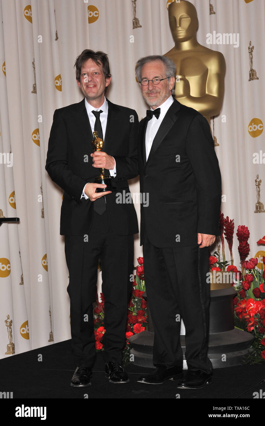 LOS ANGELES, CA. February 22, 2009: Christian Colson & Steven Spielberg ...
