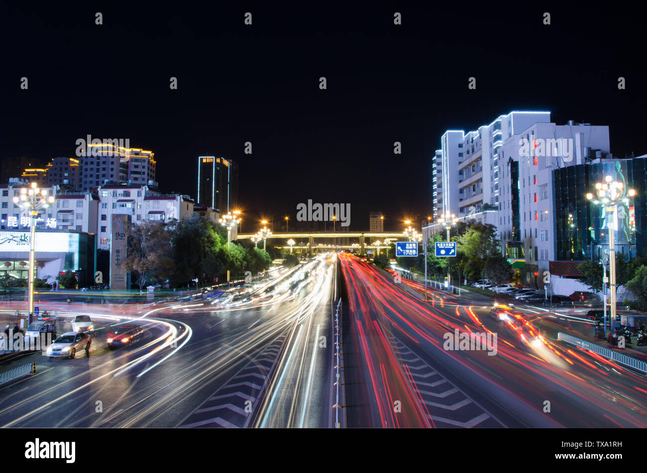 Night Scenery of Kunming City Stock Photo - Alamy