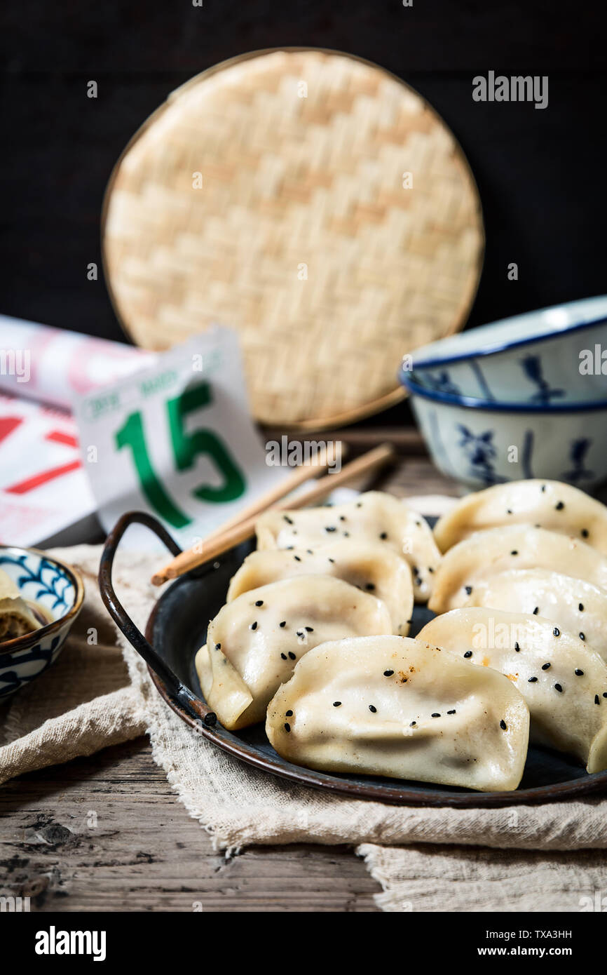 Shanghai traditional snack pot stickers Stock Photo - Alamy