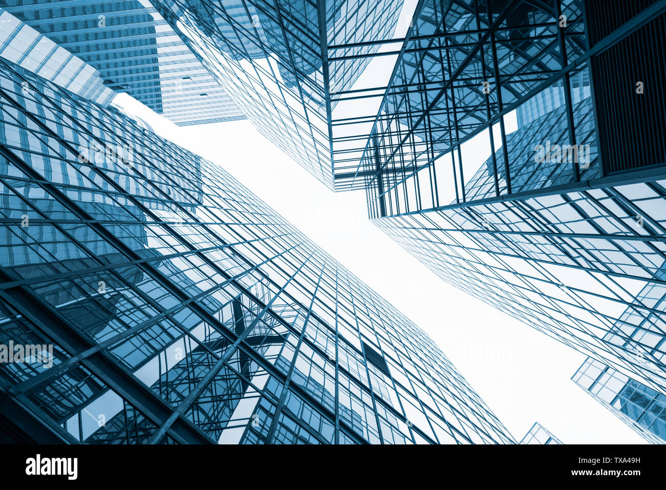 Low Perspective Looking up at City Skyscrapers in Shenzhen, China Stock ...