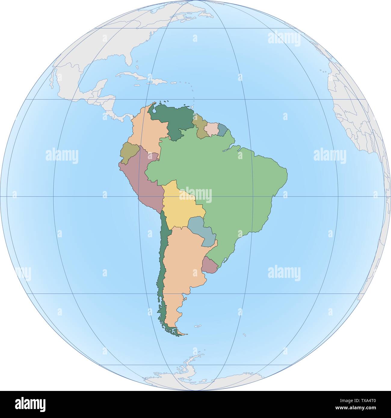 Map the southern cone Stock Vector Images - Alamy