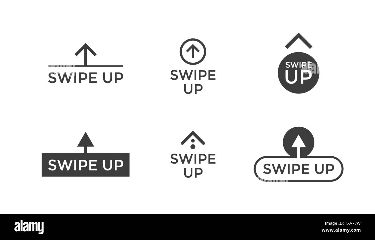 Swipe Up Button Scroll Pictogram Icon Set For Blogger Web Ui Design Vector Arrow Up For