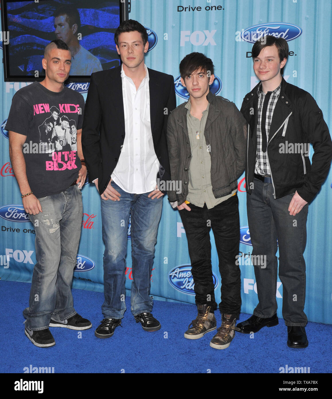 LOS ANGELES, CA. March 05, 2009: "Glee" stars Mark Salling (left), Cory ...