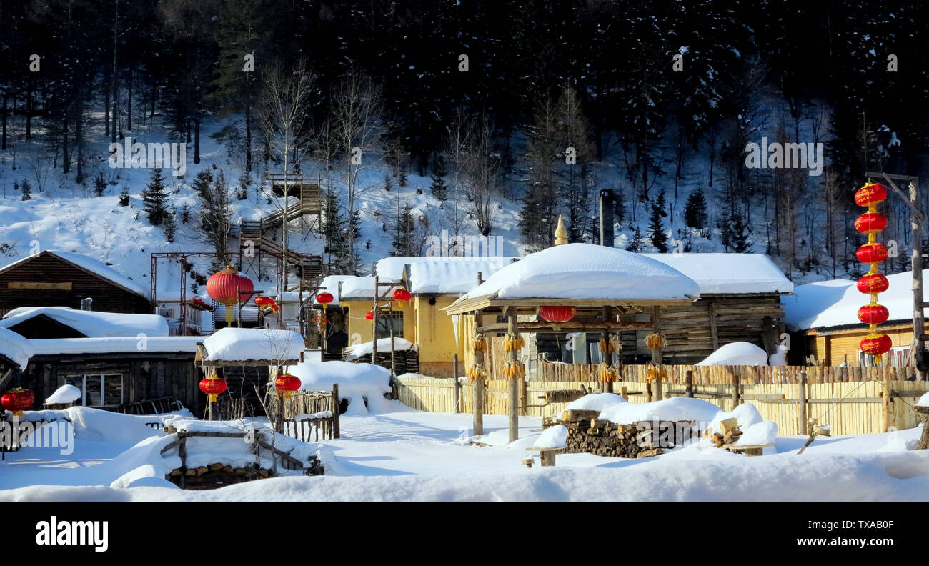 China's snow countryside is picturesque Stock Photo - Alamy