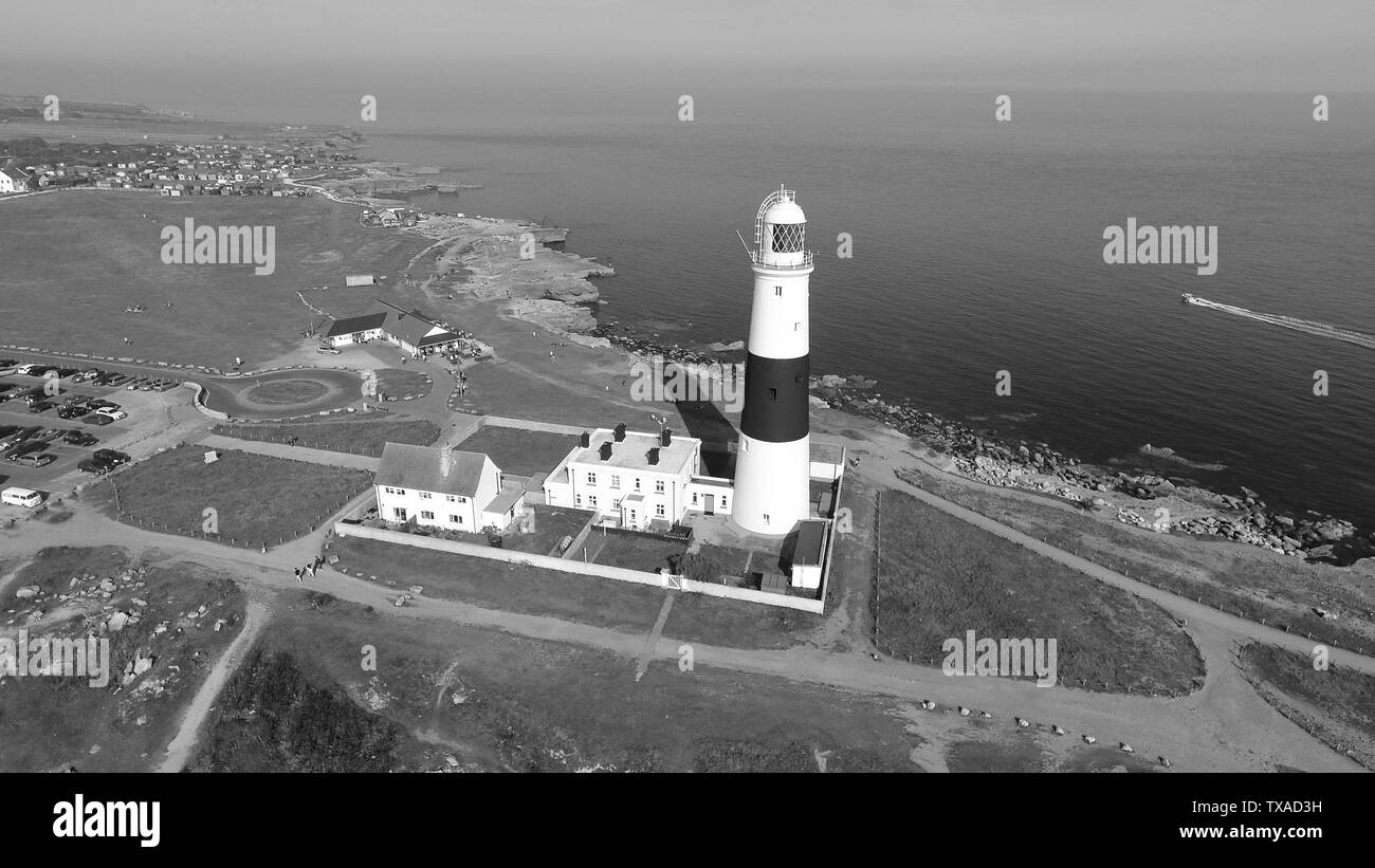 Lighthouse aerial Black and White Stock Photos & Images - Alamy