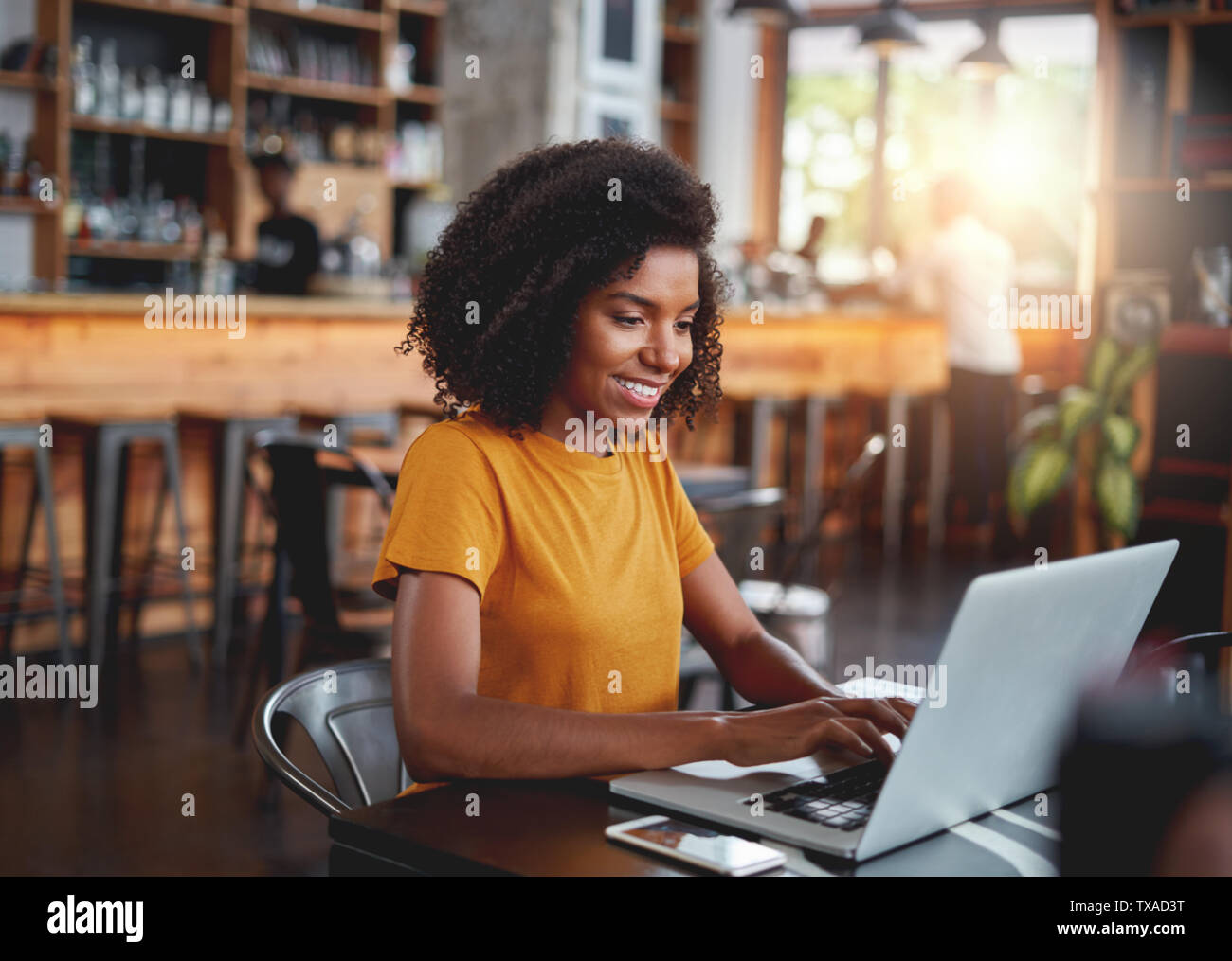 African american laptop typing hi-res stock photography and images - Alamy