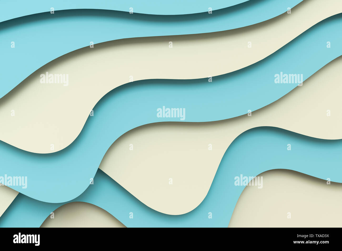 Three-dimensional rendering, curved cardboard light color background ...