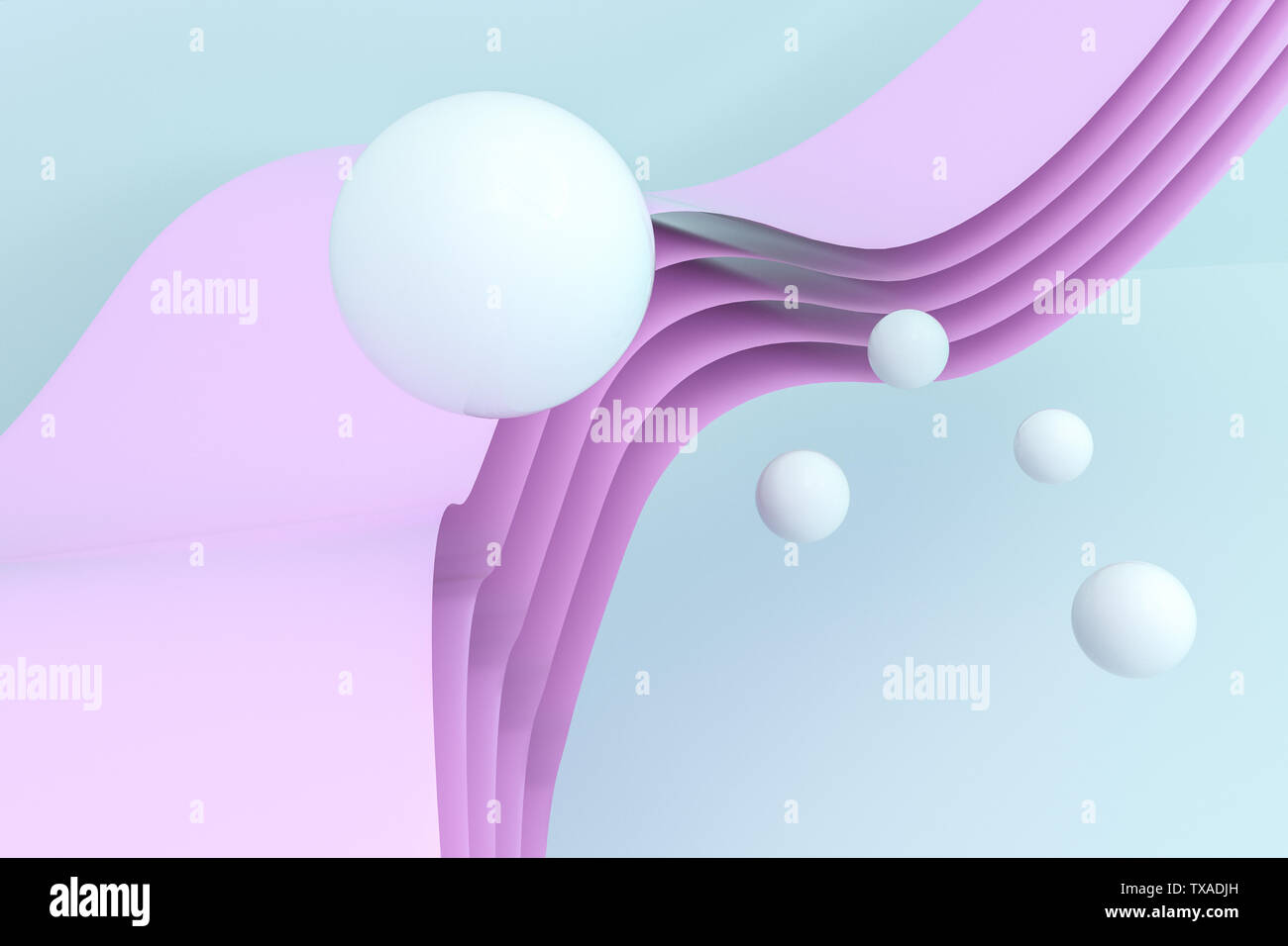 Three-dimensional rendering, pink gradient curved background Stock ...