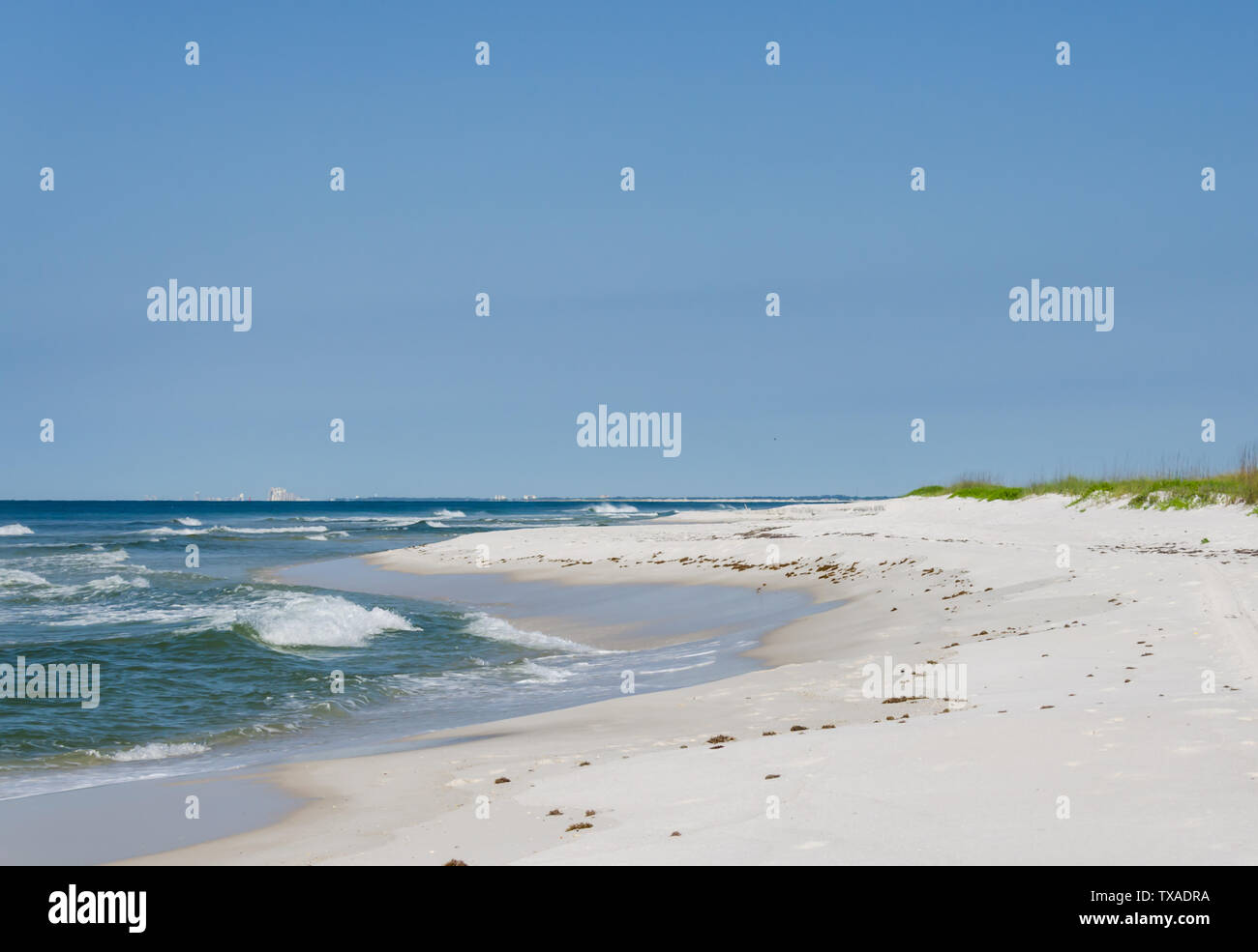 Tropical Gulf Coast ocean beach landscape scene. Beautiful scenic ...