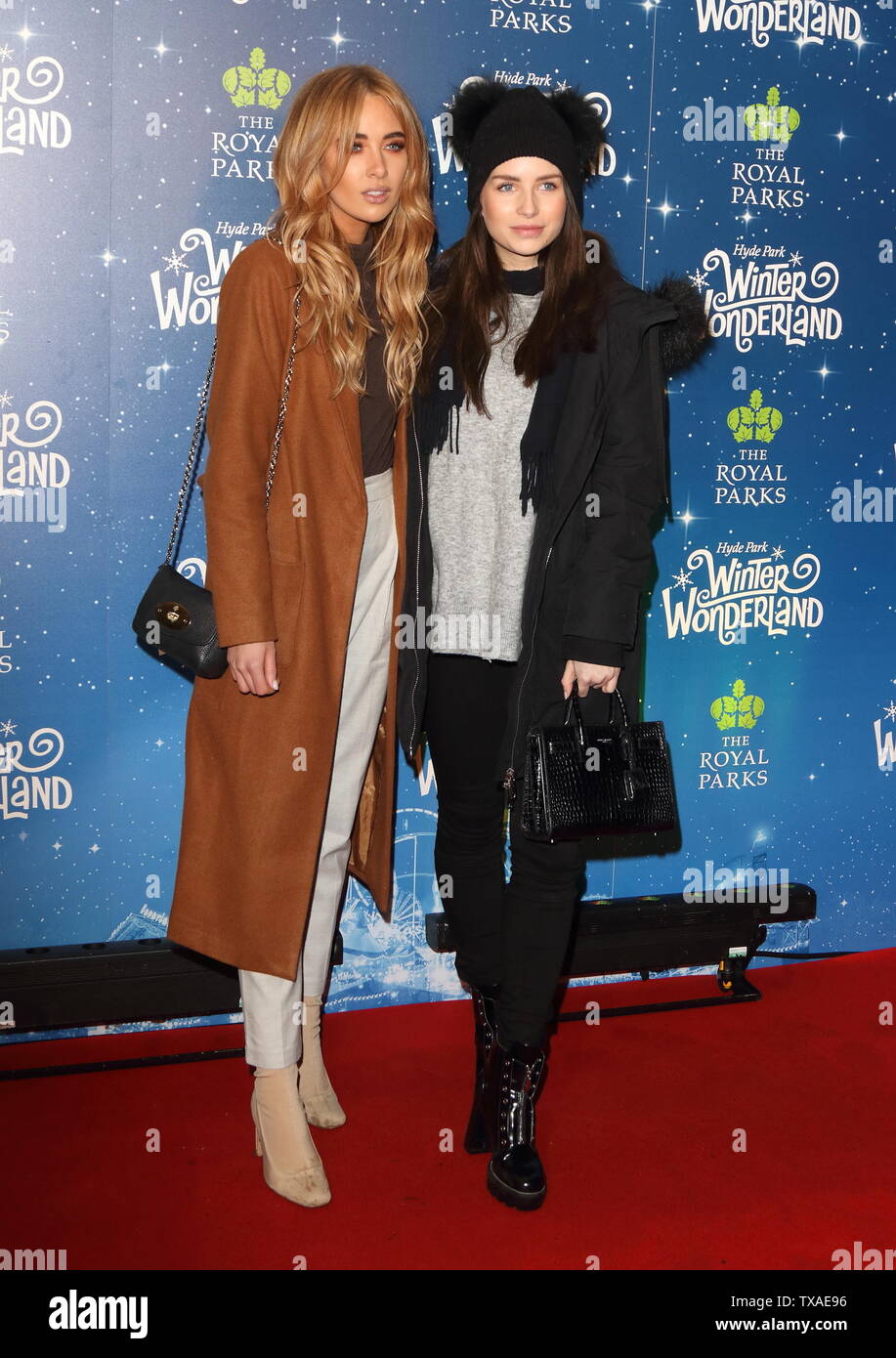 London, UK. Nicola Hughes and Lottie Moss at Hyde Park Winter ...