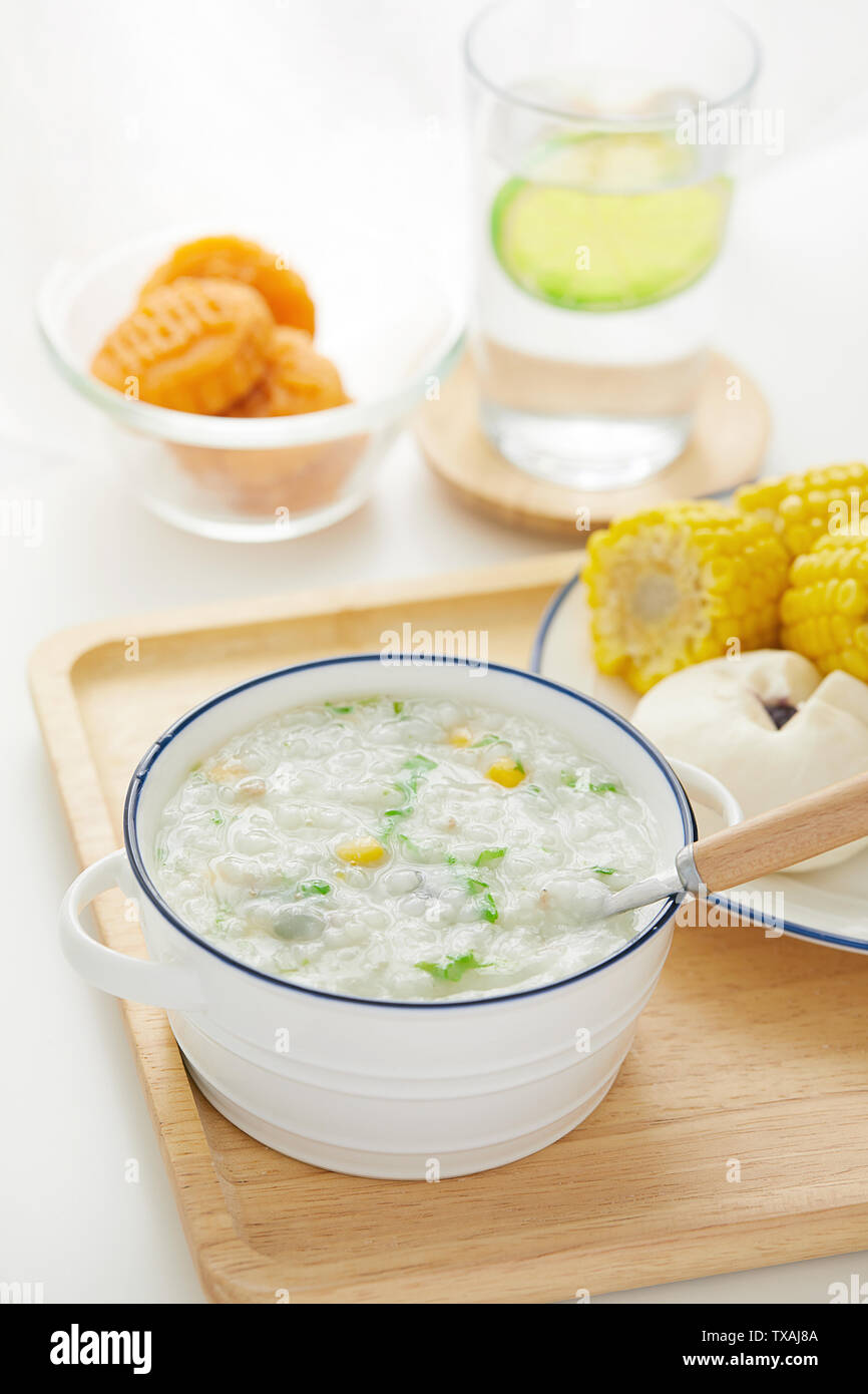 Corn porridge, breakfast nutrition, breakfast breakfast Stock Photo - Alamy