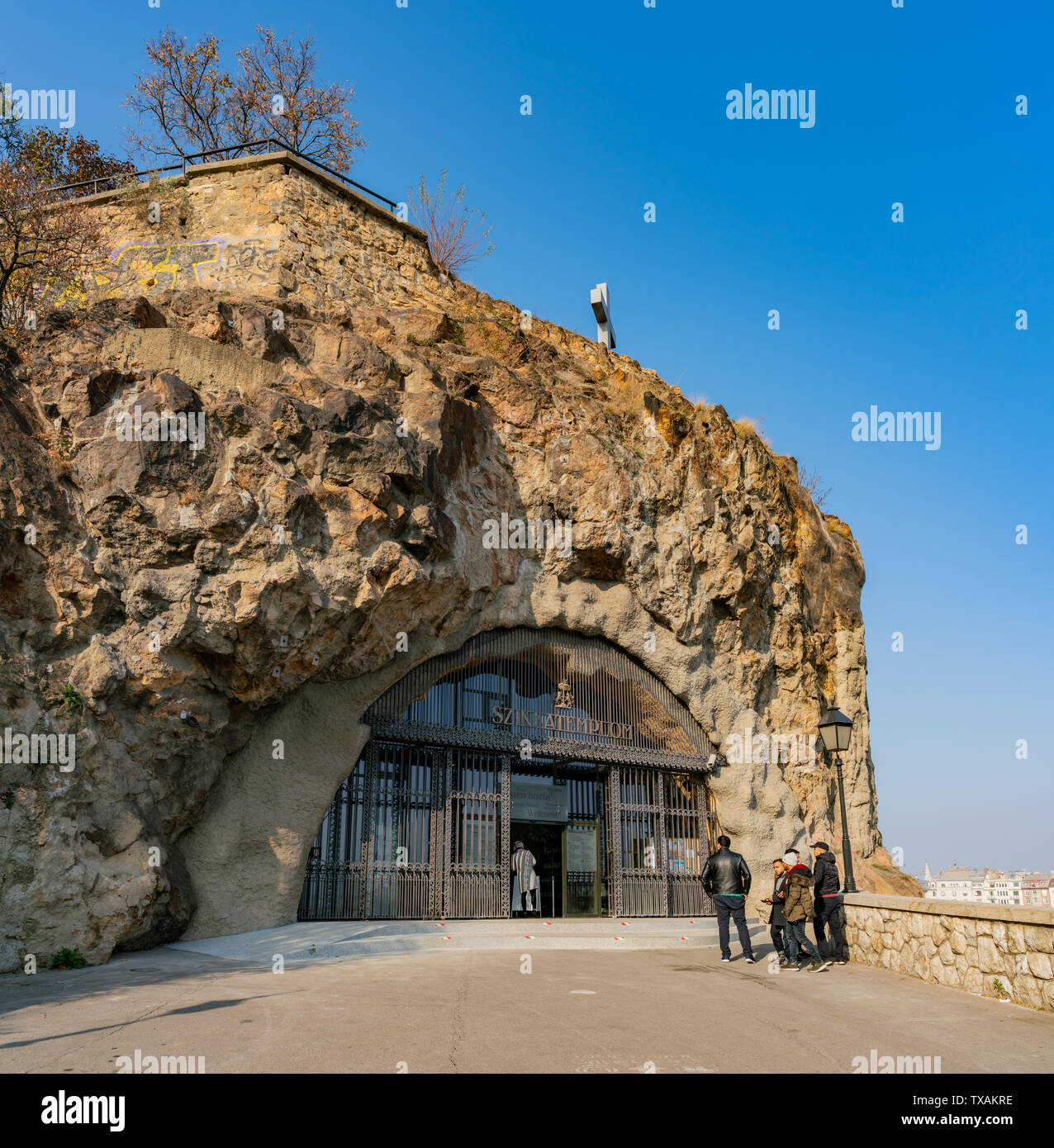 Budapest, NOV 11: Main entrance of the famous Gellért Hill Cave on NOV ...