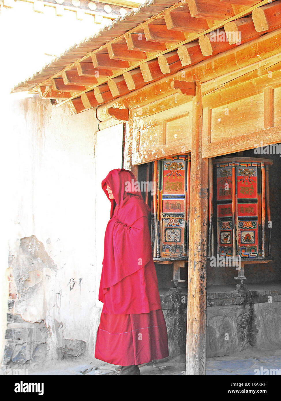 The red-robed Lama of the Labrang Monastery Stock Photo - Alamy