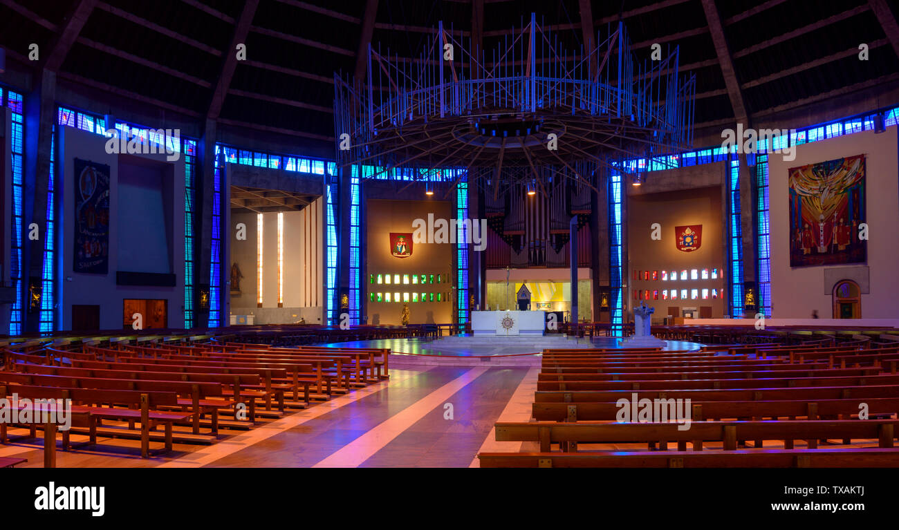 The Nave, Liverpool's Roman catholic Metropolitan Cathedral. Liverpool ...