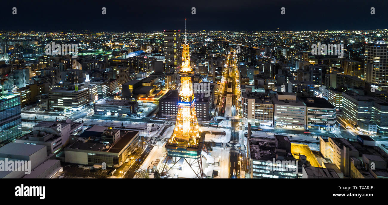 Night view of Sapporo TV tower Stock Photo - Alamy