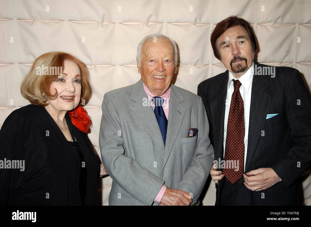 Edie Adams, James Bacon & Gary Owens at the Pacific Pioneer Luncheon ...