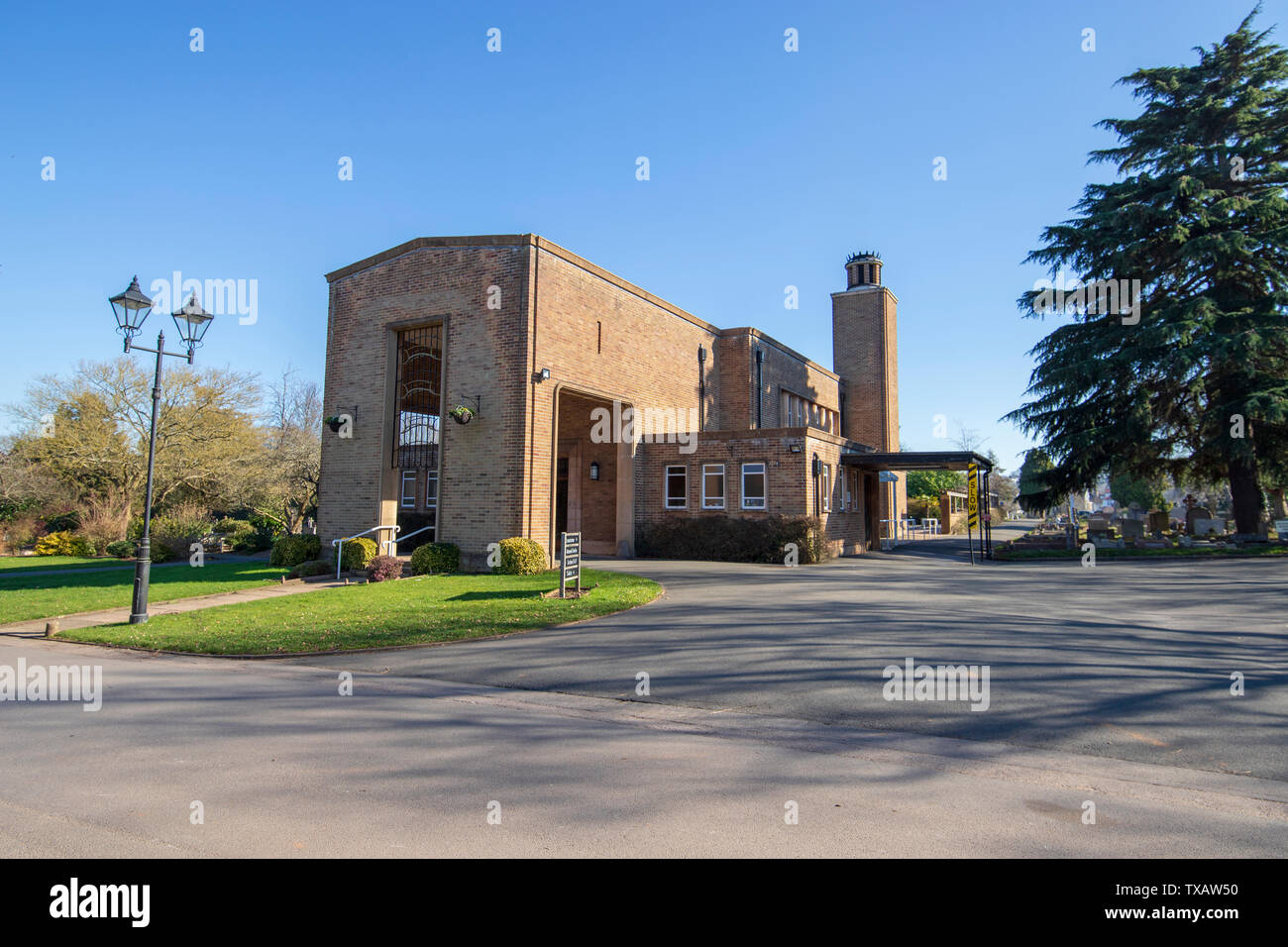 The Crematorium at Canford Cemetery, Bristol Stock Photo - Alamy