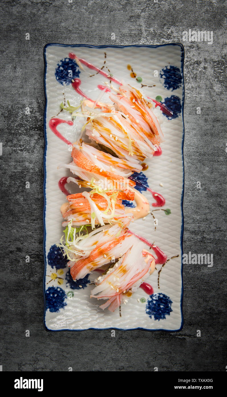 Crab willow sushi Stock Photo - Alamy