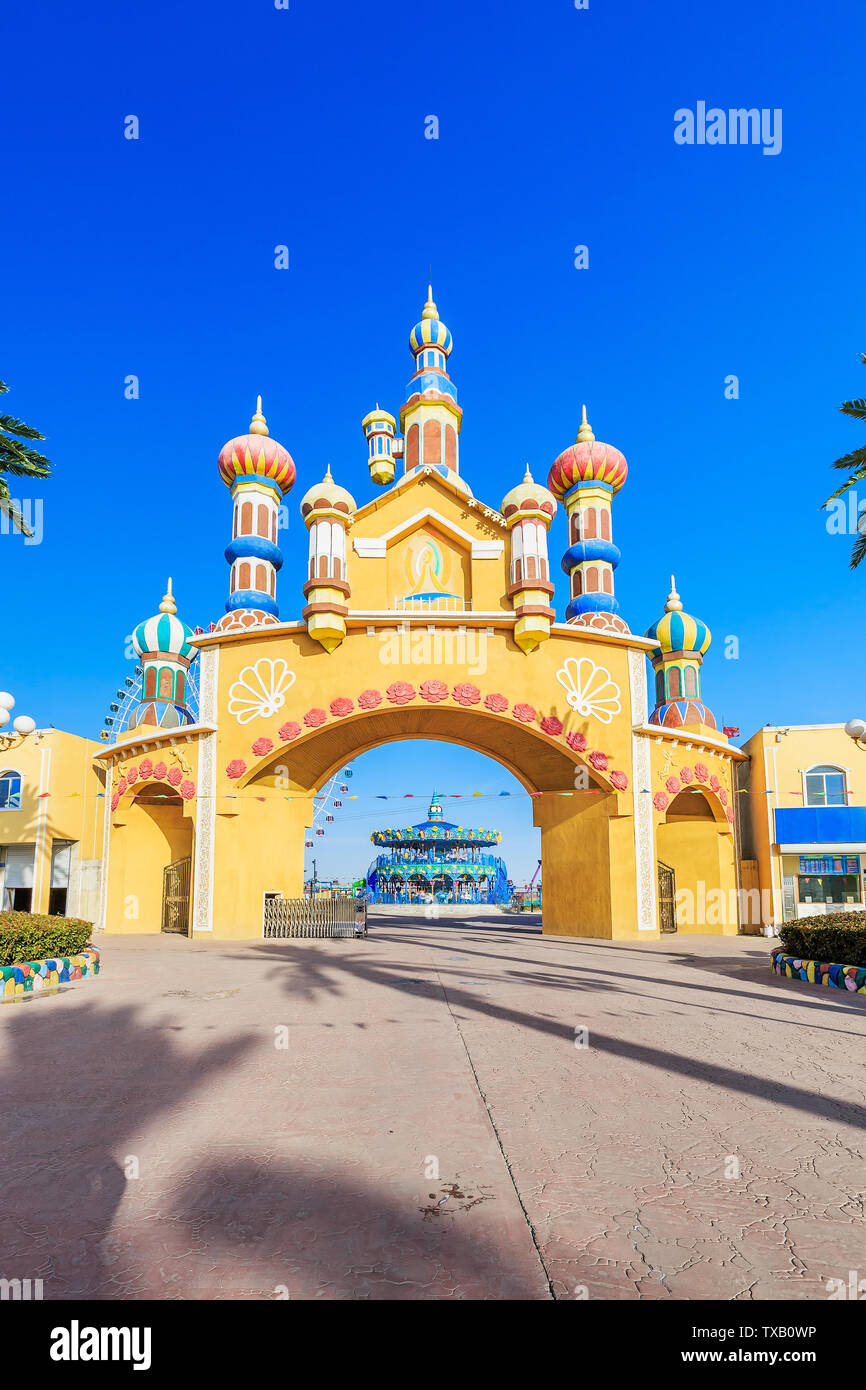 Amusement park characteristic architecture Stock Photo - Alamy