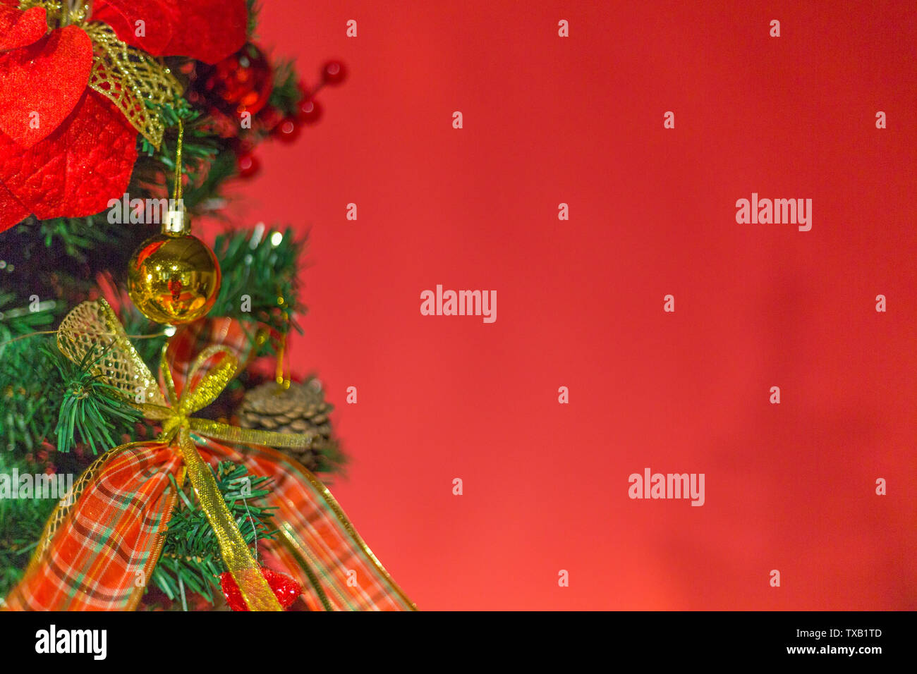 Christmas tree and gift scene Stock Photo - Alamy