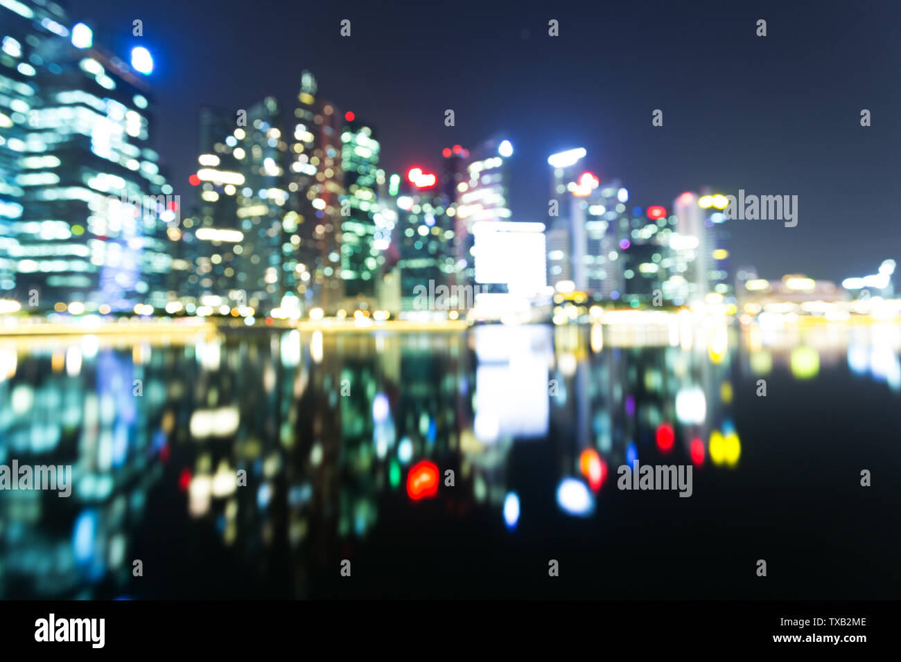 Modern cityscape at night Stock Photo - Alamy