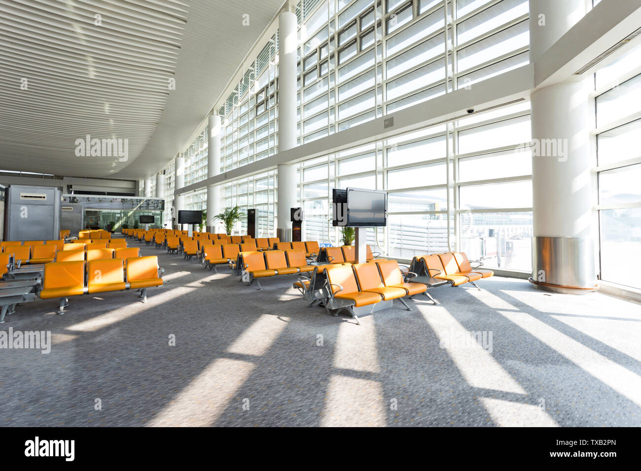 Modern airport design hall interior Stock Photo - Alamy