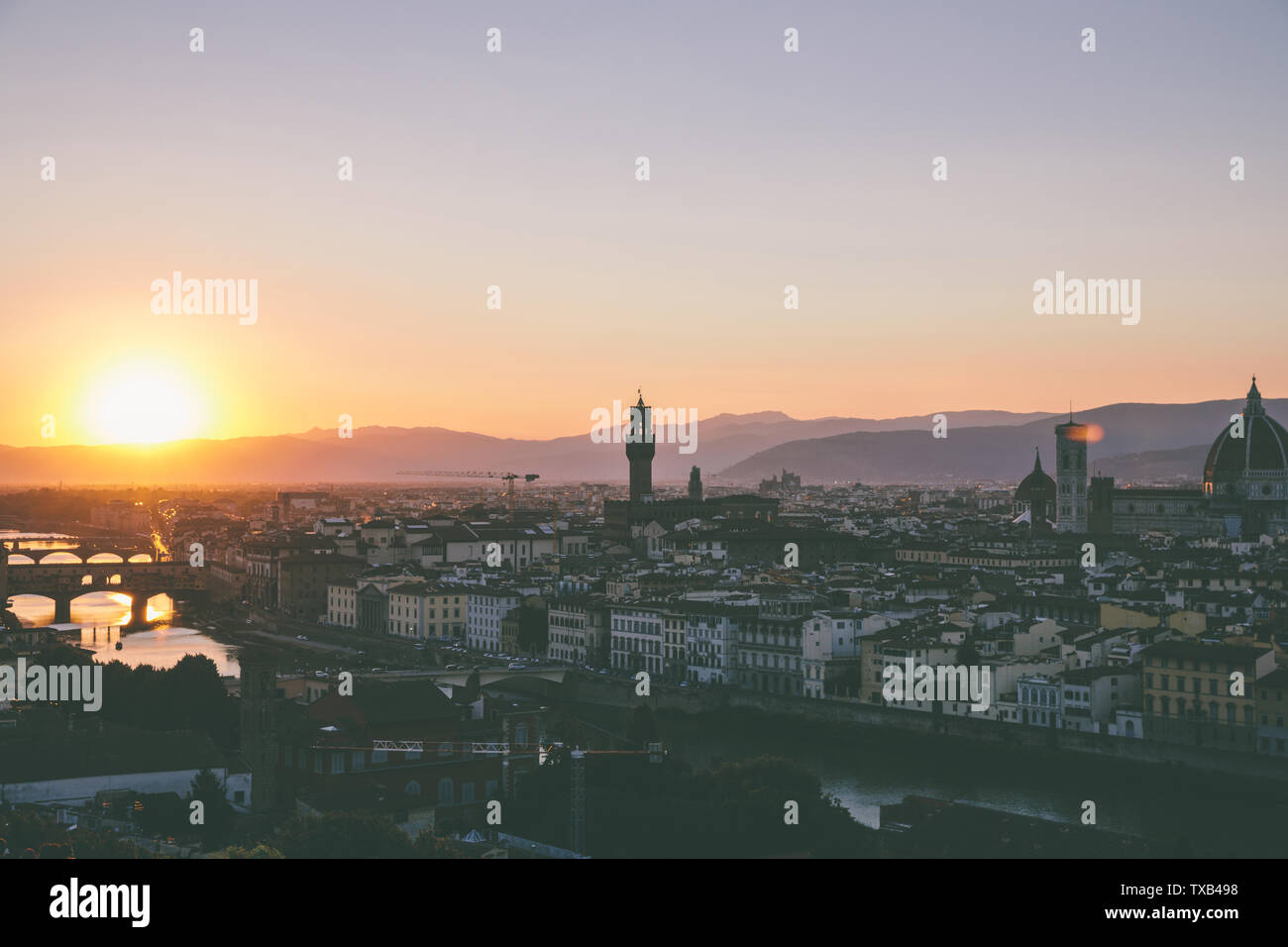 Panoramic view of Florence city with Cattedrale di Santa Maria del ...