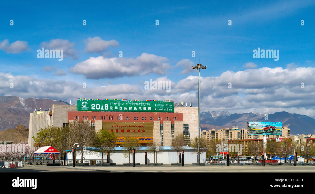 Lhasa railway station square Stock Photo - Alamy