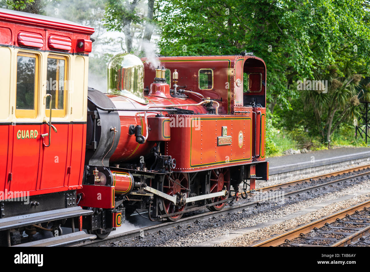 Castletown,Isle of Man, June 16, 2019. The Isle of Man Railway is a ...