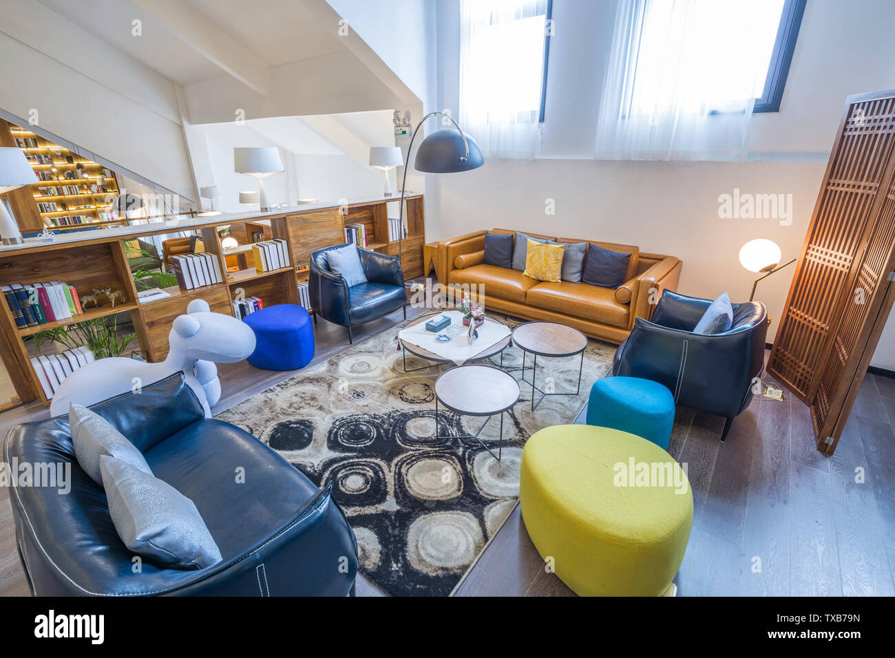 Design of interior design space of model room in modern living room ...