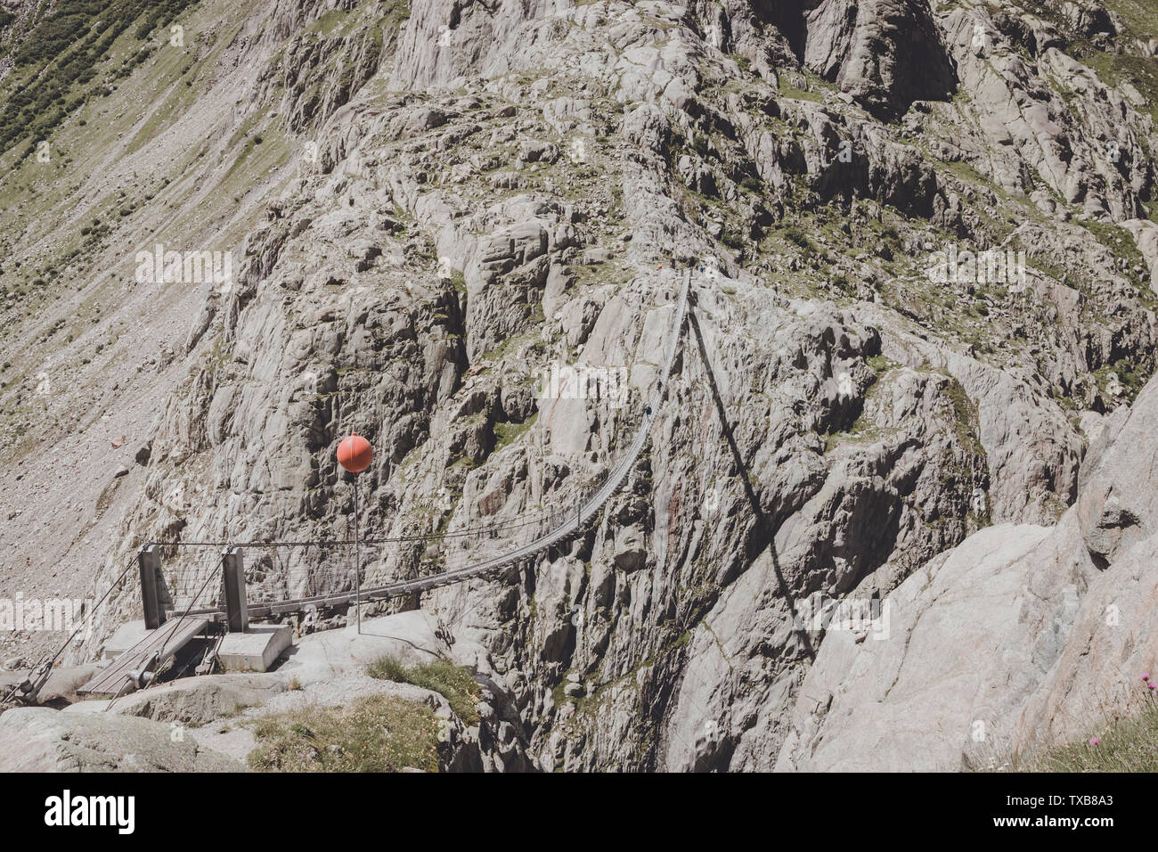Panorama view of Trift Bridge in national park Switzerland, Europe ...