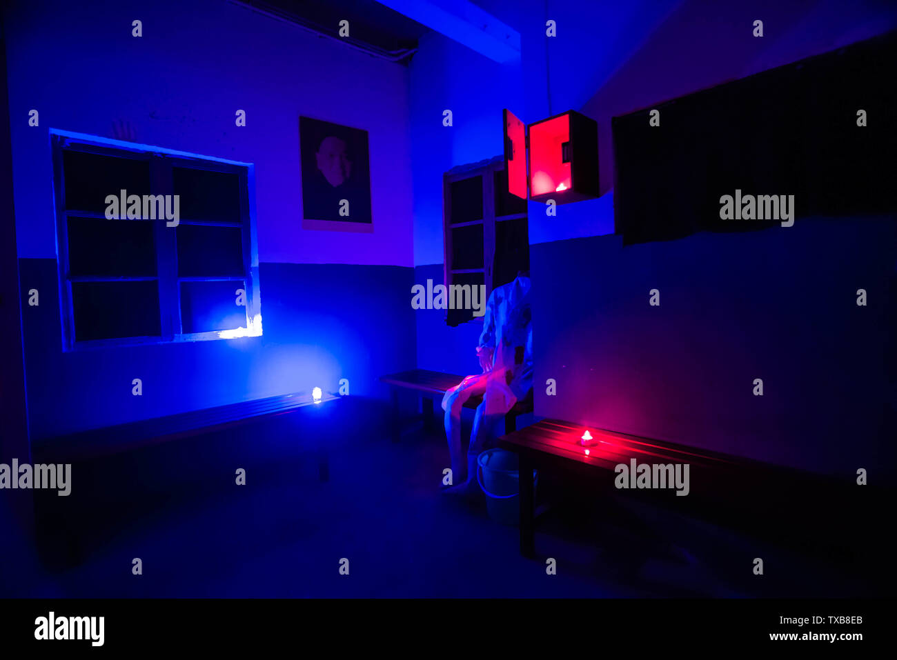 Horror haunted house, hospital-themed secret room escape Stock Photo ...