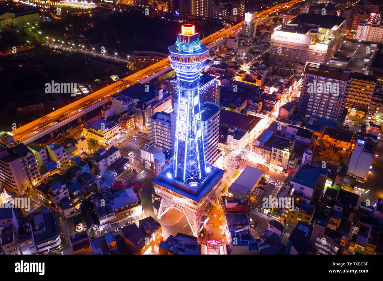 Night view of Osaka city Stock Photo - Alamy