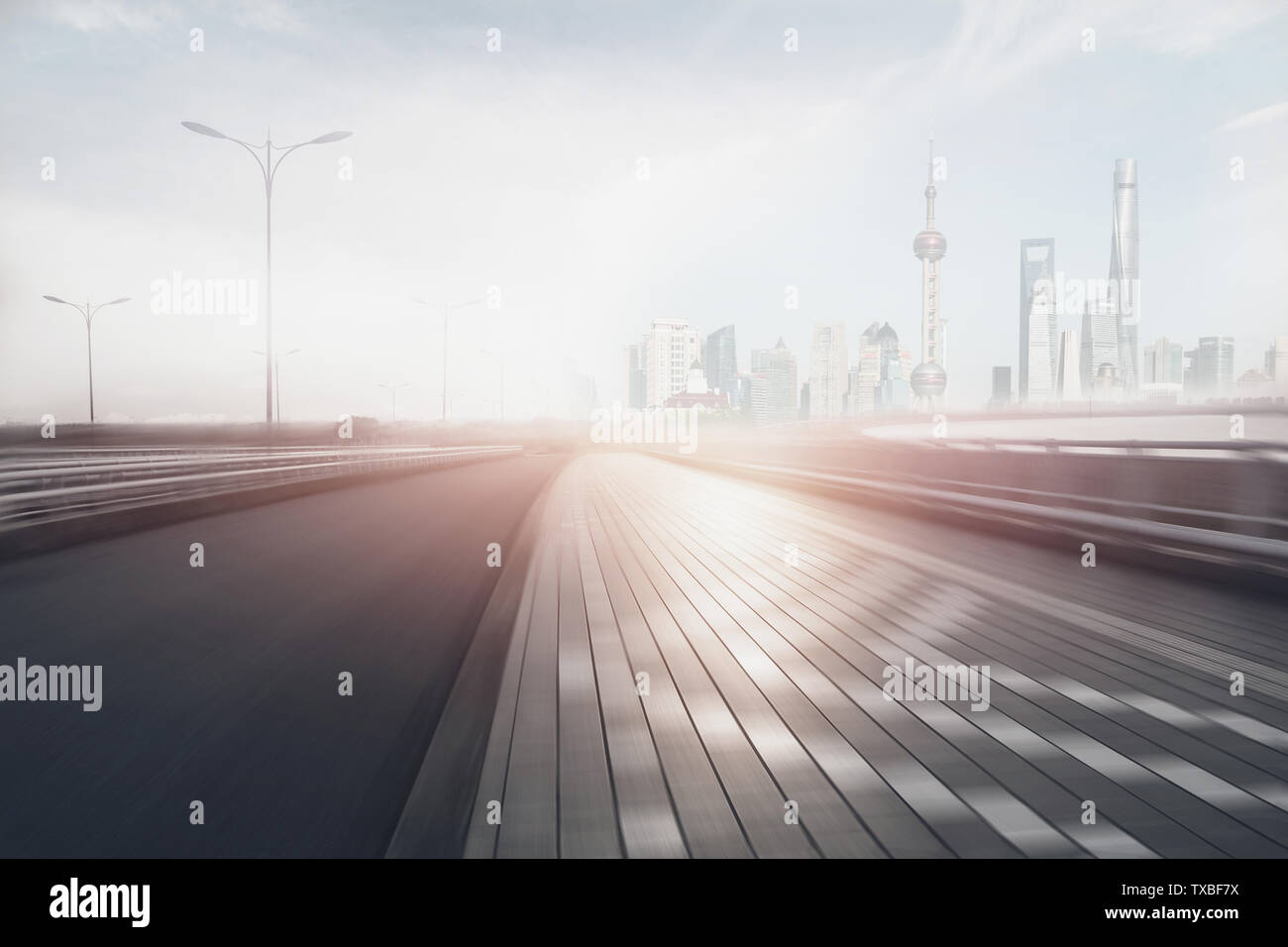 Modern urban fast road Stock Photo - Alamy