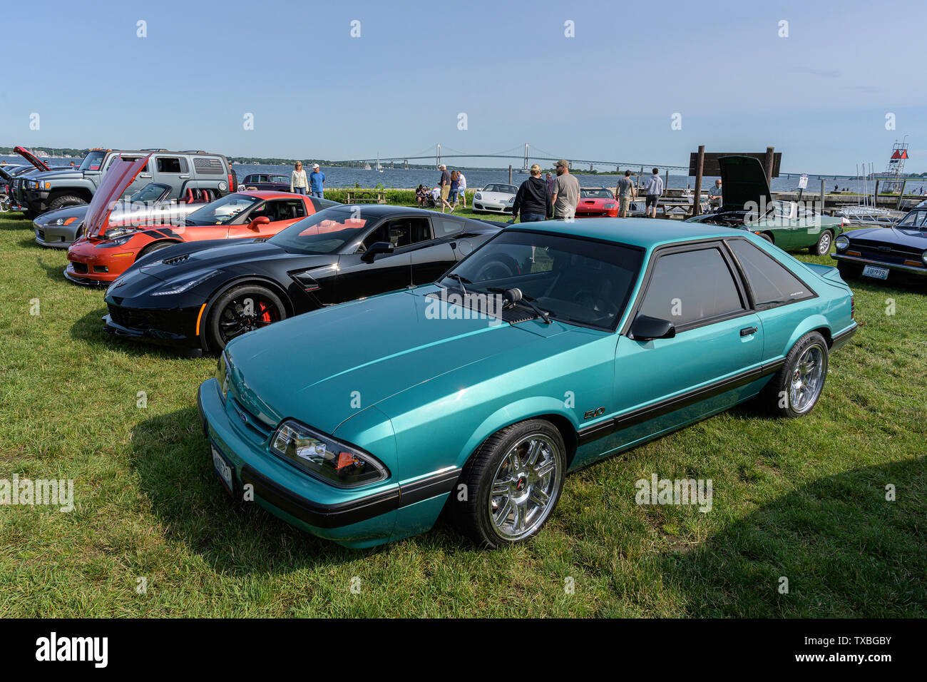 autos at a car show Stock Photo - Alamy