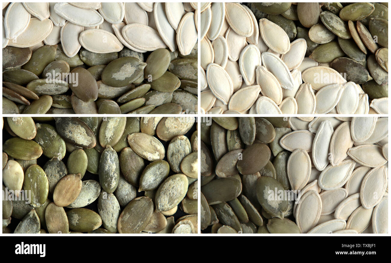 Set of food background texture: pumpkin seeds Stock Photo - Alamy