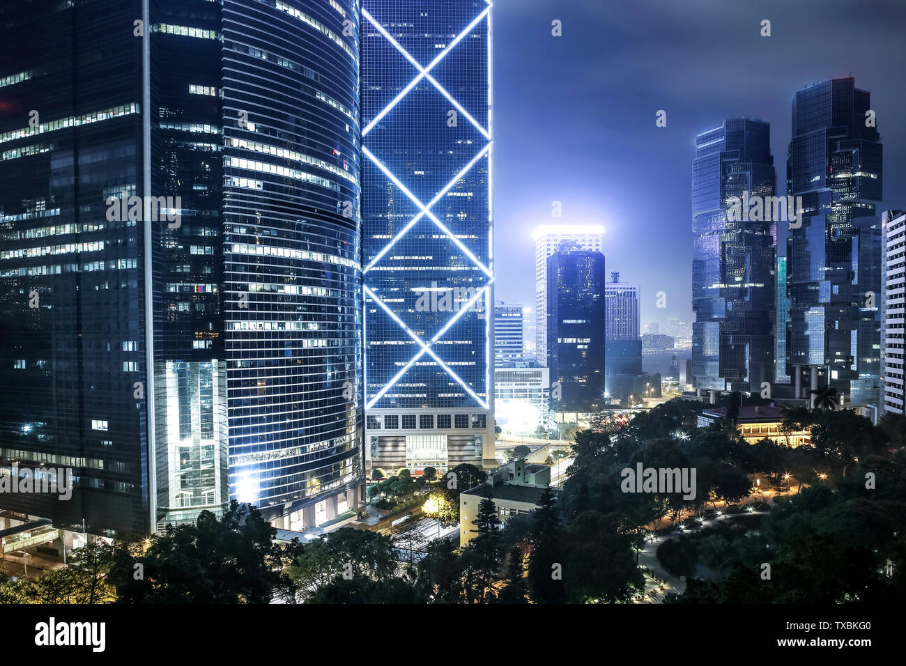 Modern photography of the city at night Stock Photo - Alamy