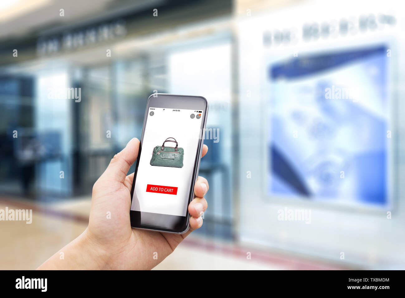 mobile phone with display window of fashion Stock Photo - Alamy