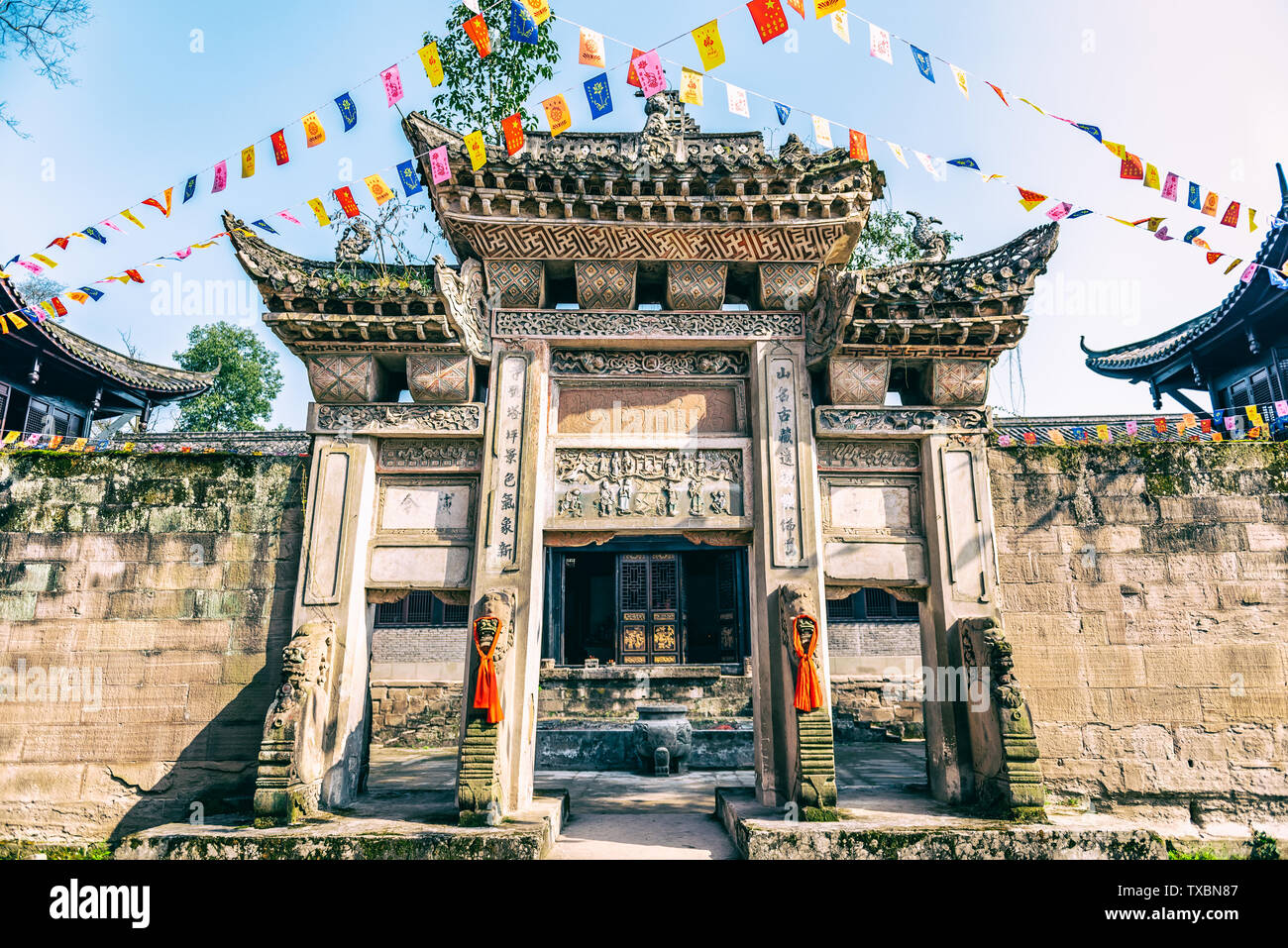 Taping Temple Temple Stone Tower Stock Photo - Alamy