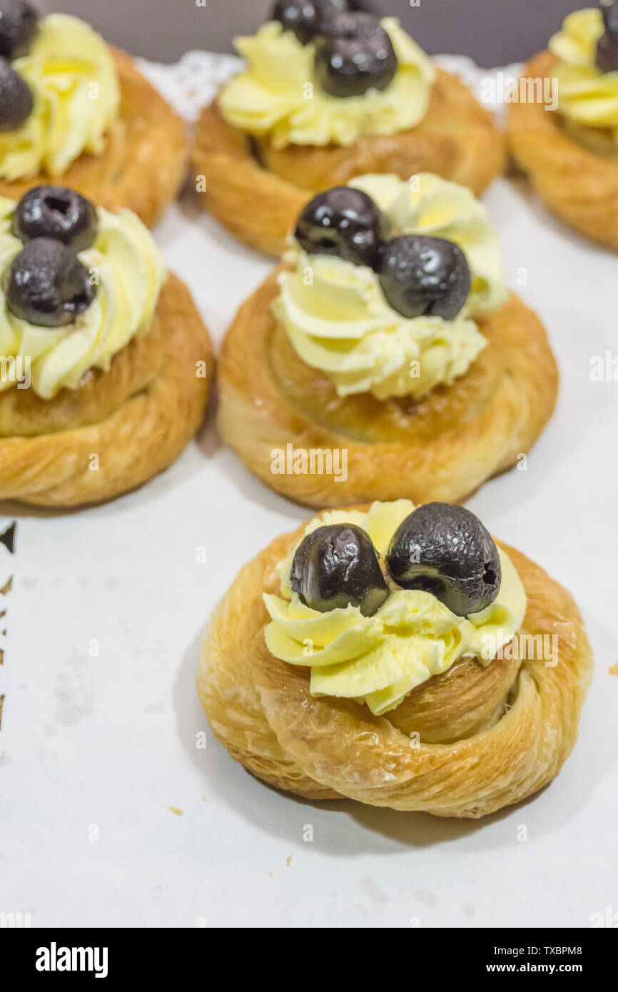 A bunch of breakfast bread snacks close-up Stock Photo - Alamy