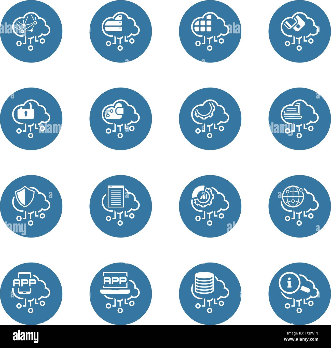 Simple Set Of Cloud Computing Related Vector Line Icons Stock Vector Image And Art Alamy