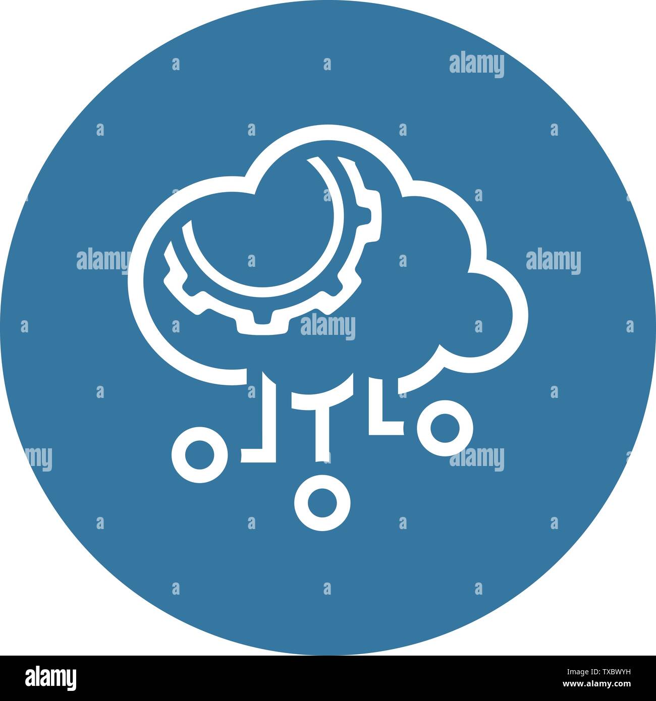 Simple Cloud Processing Vector Icon Stock Vector Image & Art - Alamy