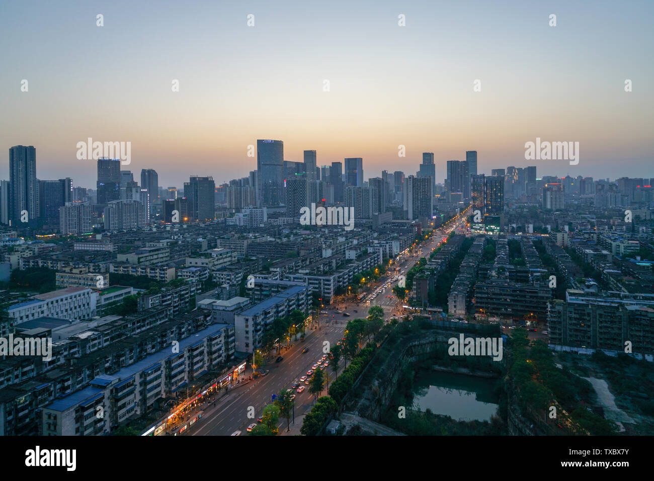 Chengdu city skyline Stock Photo - Alamy